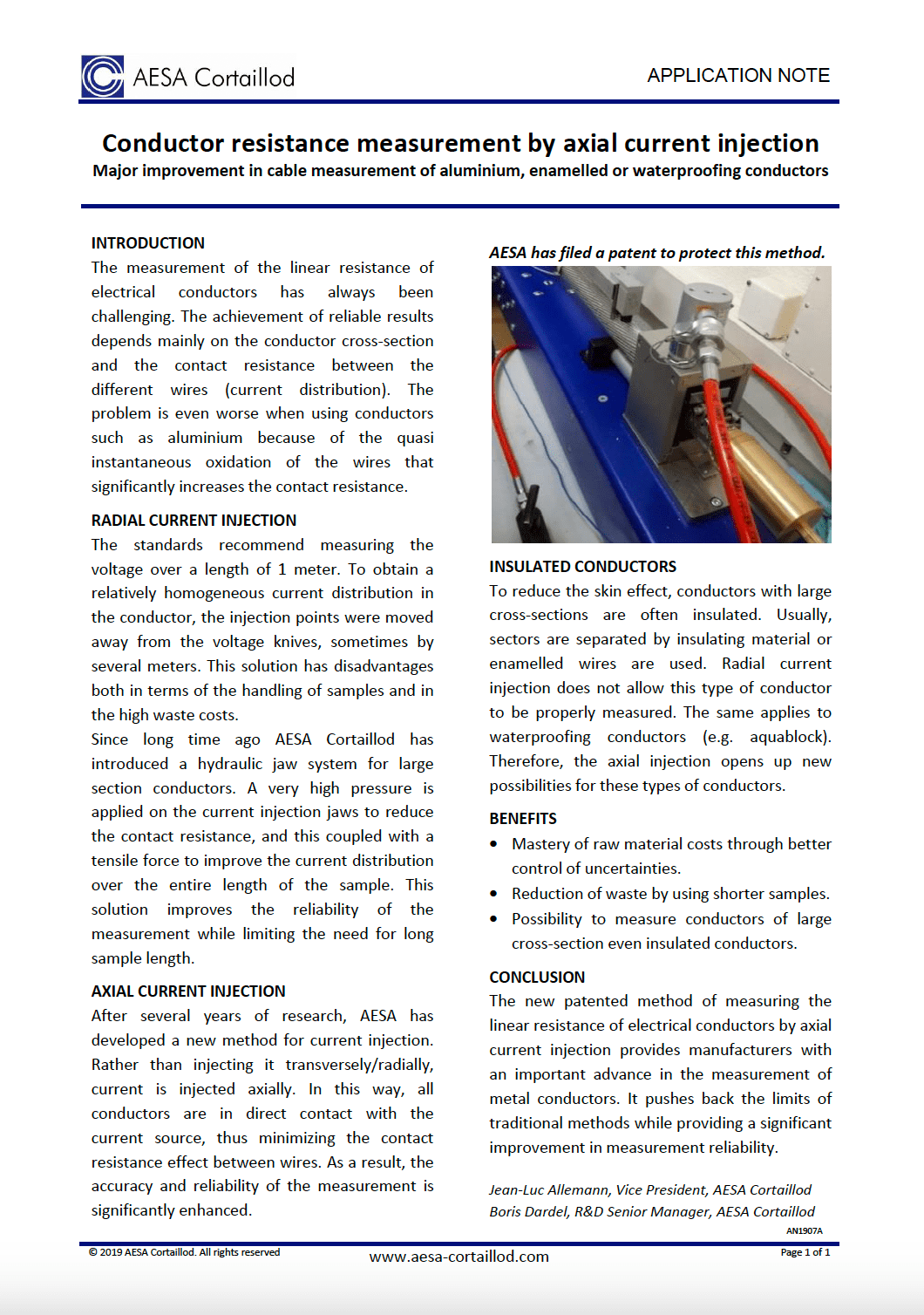 Axial Injection - AESA Cortaillod