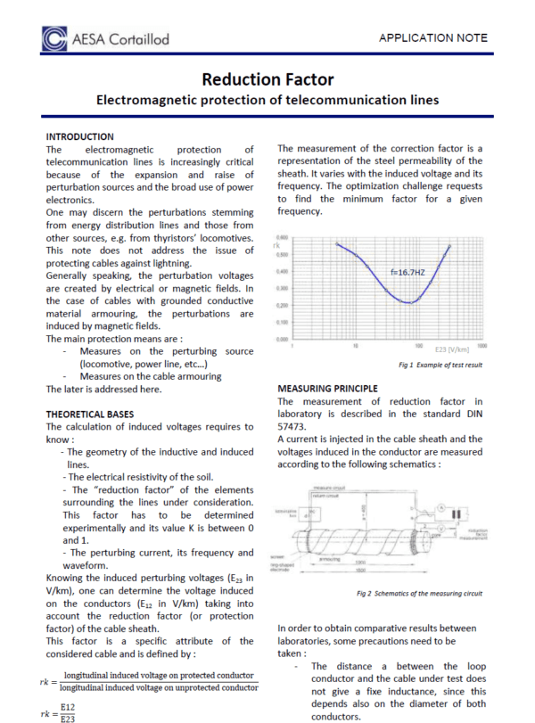 Reduction factor communication - AESA Cortaillod