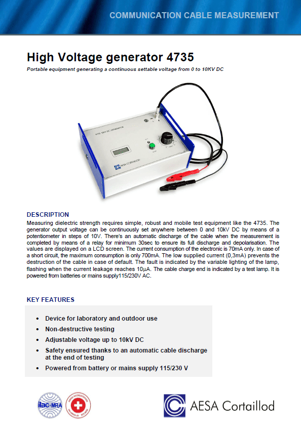 High Voltage DC Generator - AESA Cortaillod
